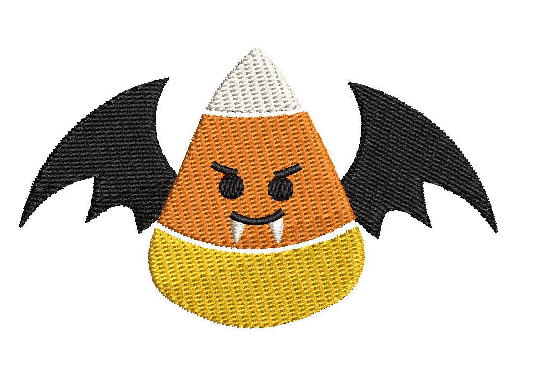 Halloween Candy Corn Bat Embroidery Design - Etsy