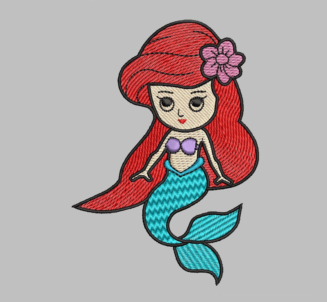 Mermaid Machine Embroidery Design - Etsy