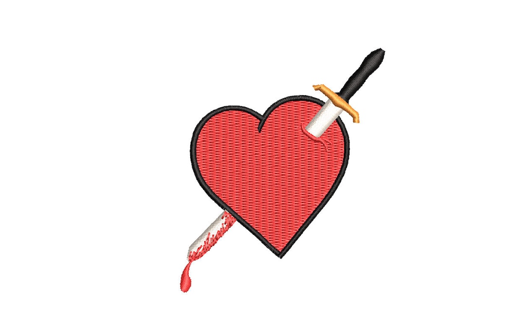 Heart Stab/ Bleeding Heart Embroidery Design - Etsy