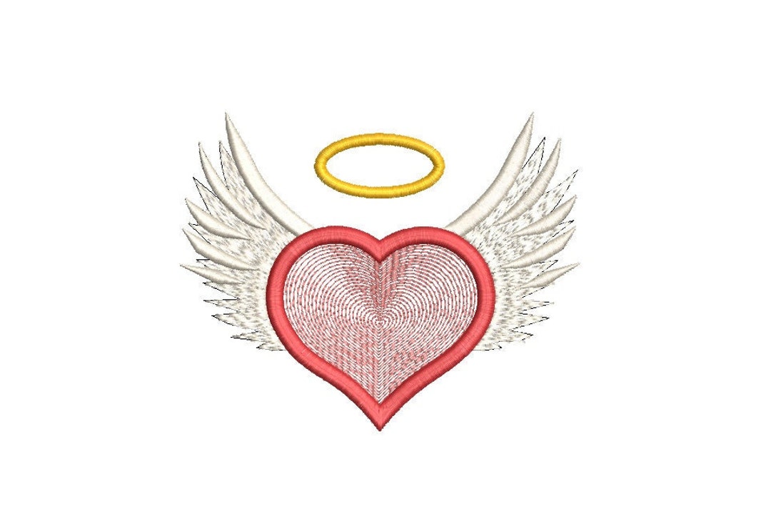 Angel Heart Embroidery Design - Etsy