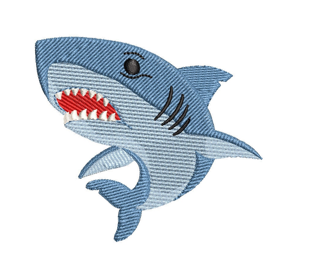 Shark Embroidery Design - Etsy