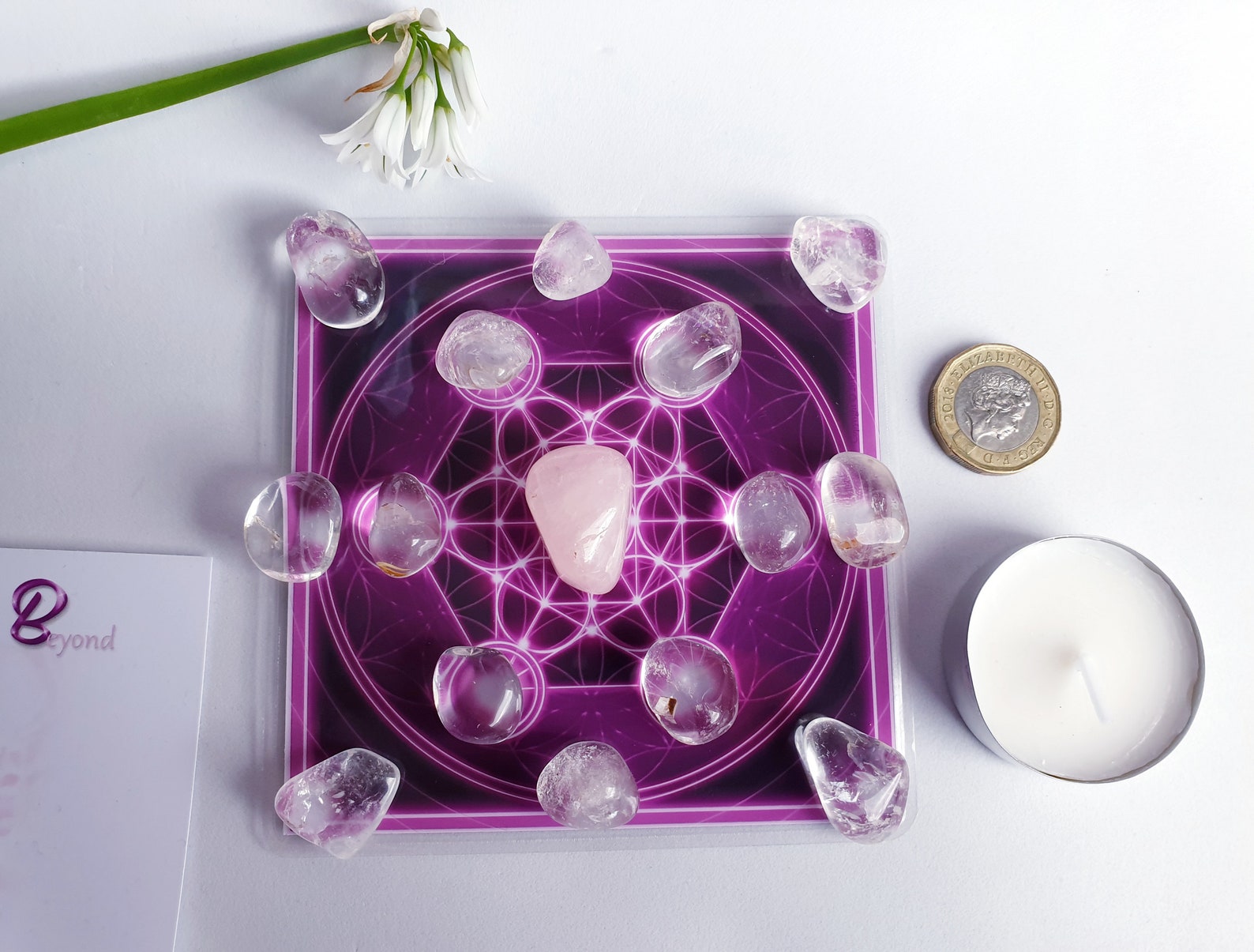 Metatron's Cube Violet Flame Crystal Grid/ Manifesting Crystal Grid ...