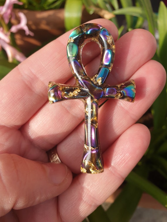 Titanium Hematite Egyptian Ankh Orgone/ Ankh Pendant Rainbow - Etsy
