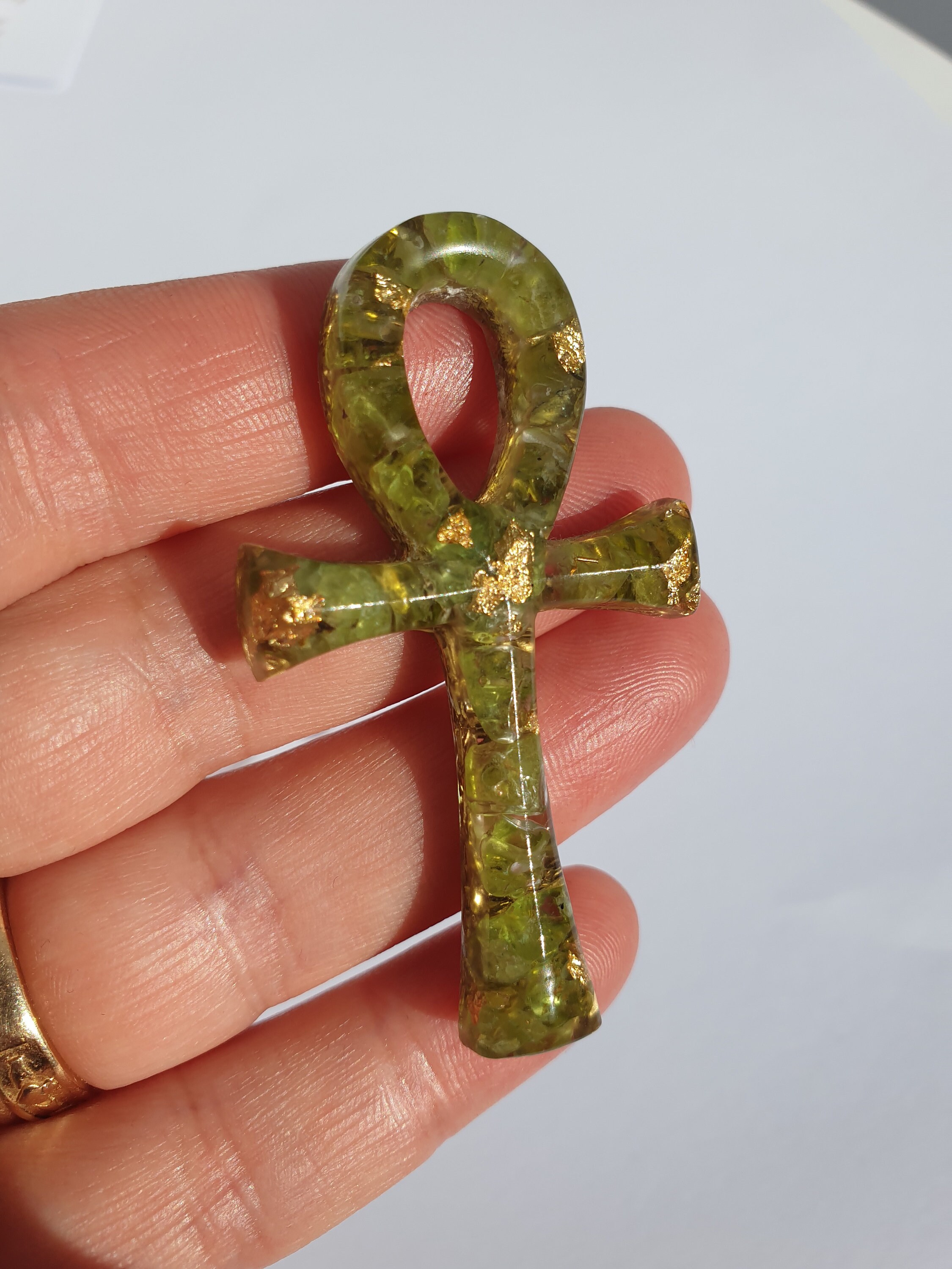 Peridot Egyptian Ankh Orgone Pendant/ Positive Manifestation | Etsy