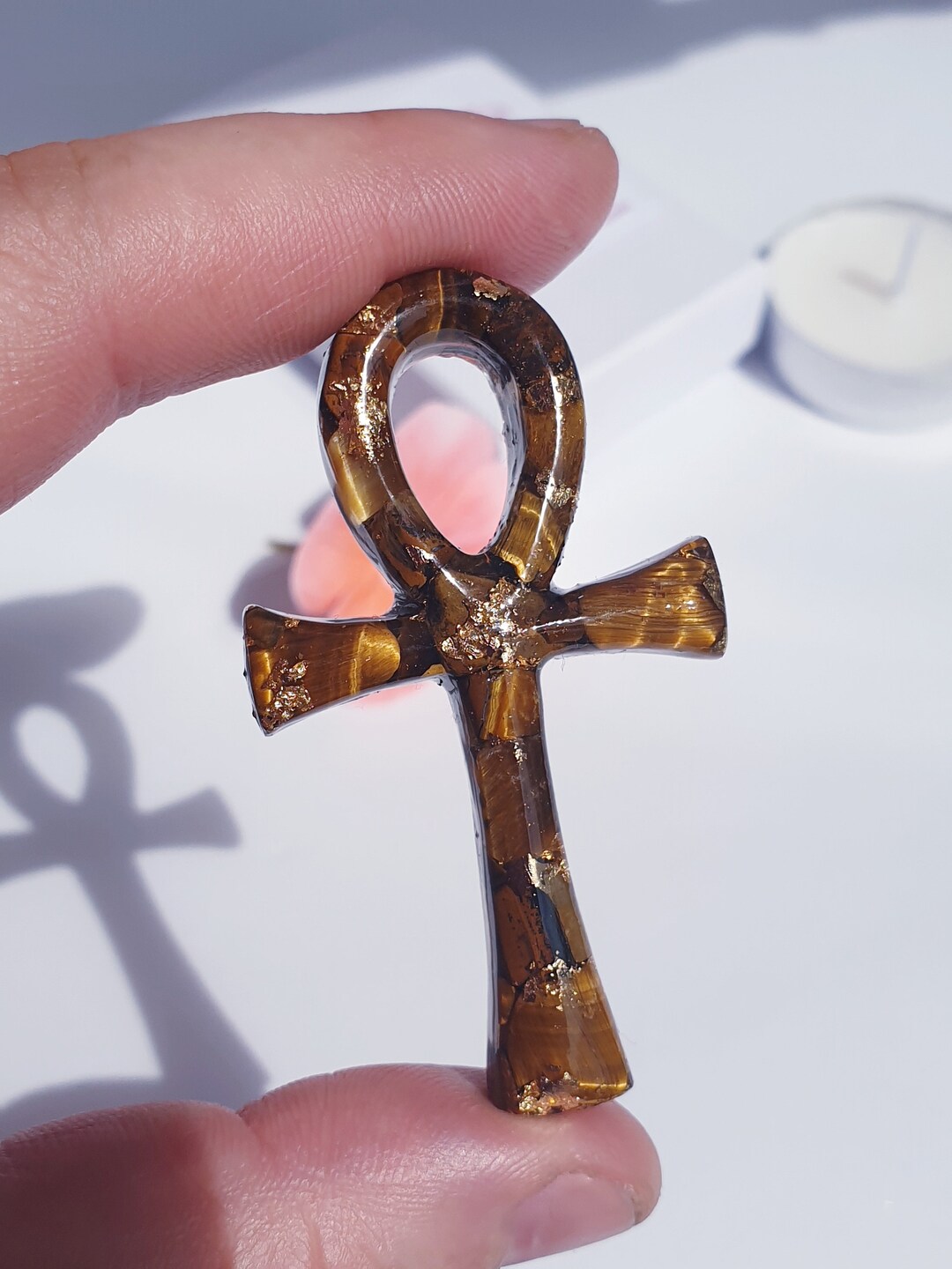 Tiger's Eye Egyptian Ankh Orgone/ Ankh Pendant-tiger's Eye/ Protection ...