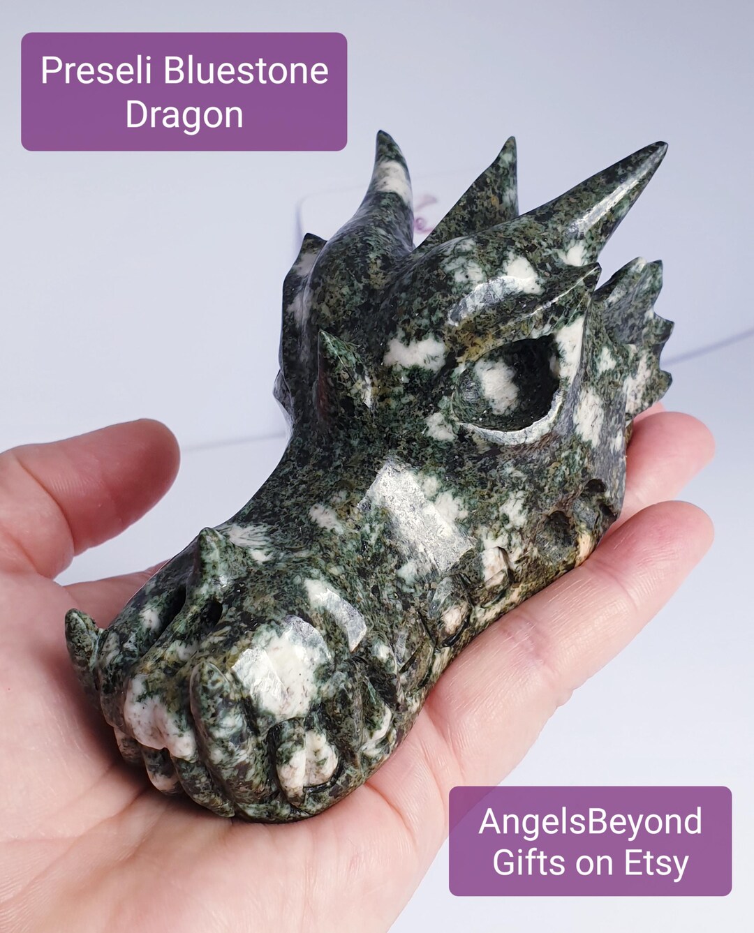 Large Preseli Bluestone Dragon Carving: 4inch Stonehenge Energy Stone ...