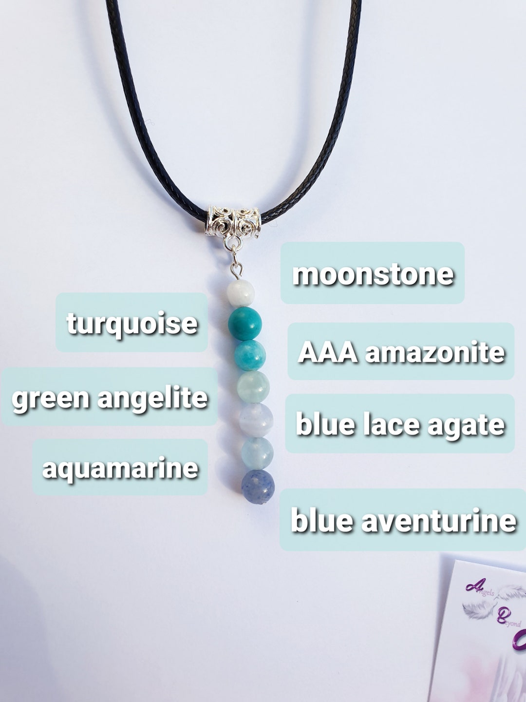 Tranquillity and Calm Bead Necklace, Calming and Stress Release, Boho ...