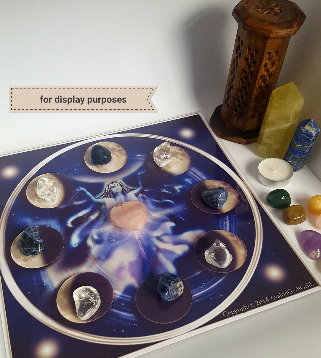 Moon Goddess Crystal Grid/ Wiccan Manifesting Crystal Grid/altar ...