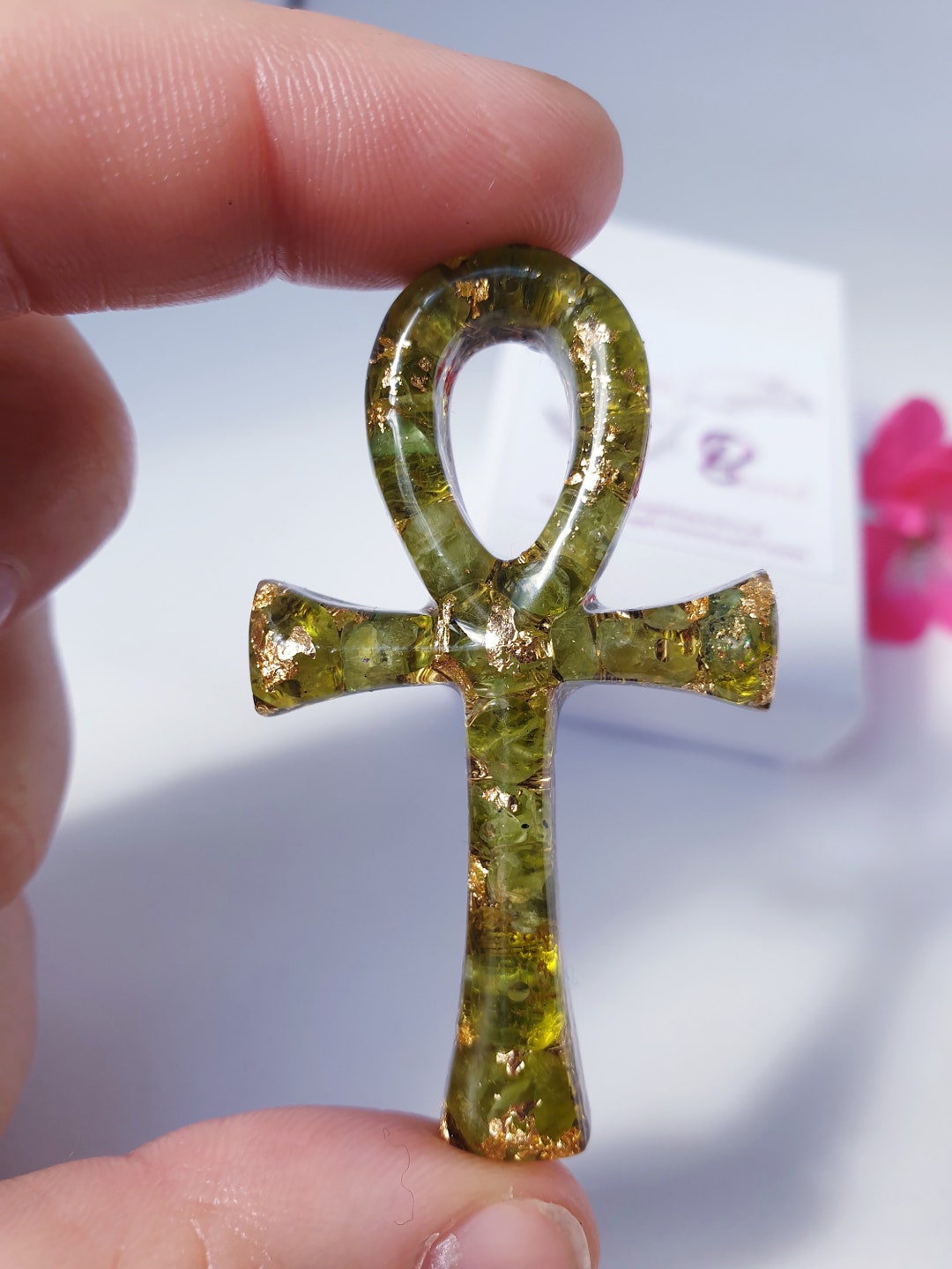 Peridot Egyptian Ankh Orgone Pendant/ Positive Manifestation, Joy ...