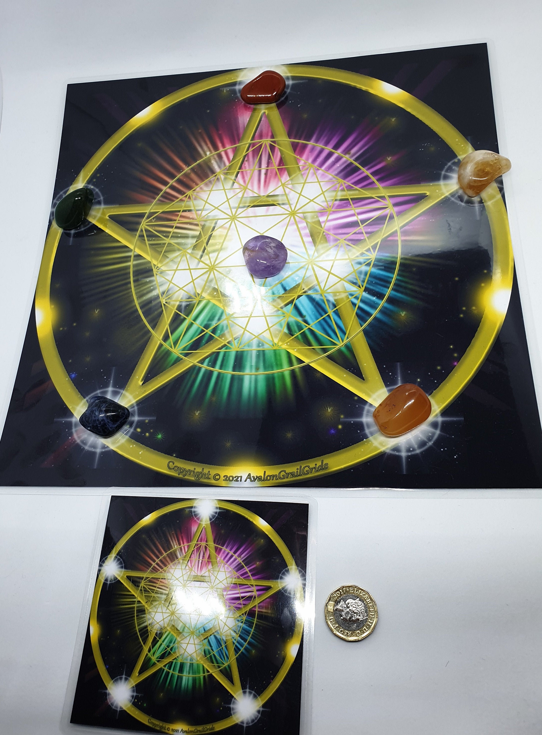 Pentagram Crystal Grid/wiccan Manifesting Crystal Grid/witch - Etsy