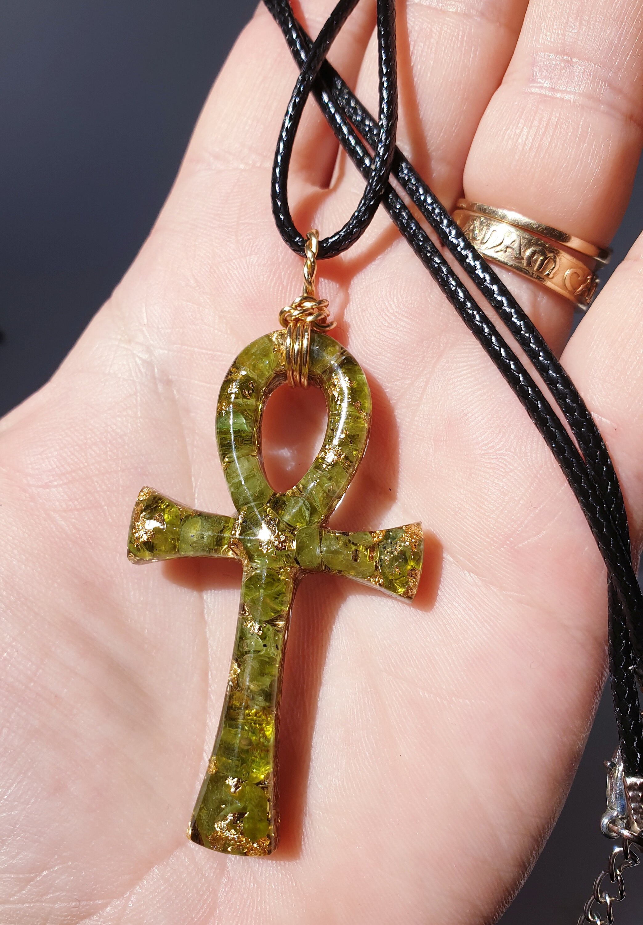 Peridot Egyptian Ankh Orgone Pendant/ Positive Manifestation | Etsy UK
