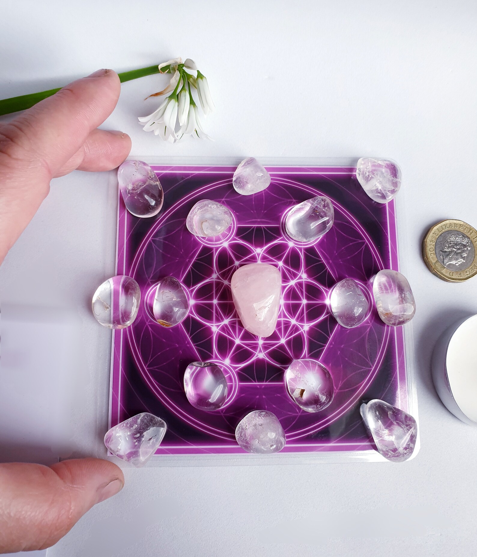 Metatron's Cube Violet Flame Crystal Grid/ Manifesting Crystal Grid ...