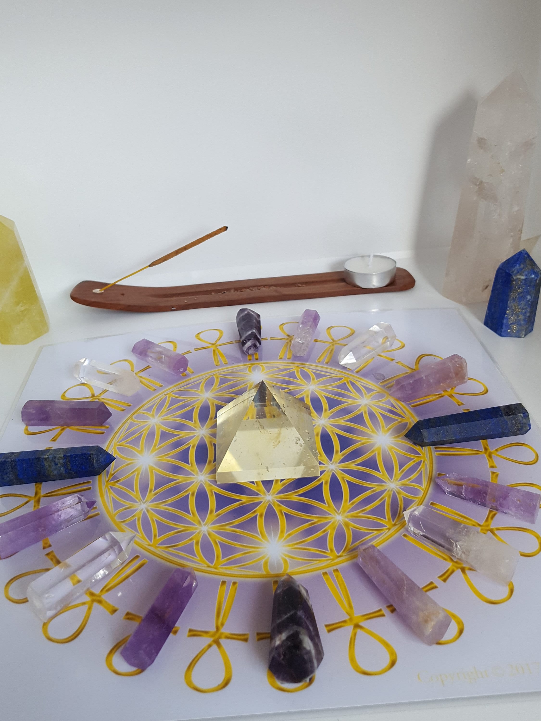 Flower of Life & Atlantis Ankh Crystal Grid/manifesting | Etsy