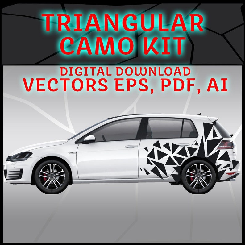 Vinyl Car Side Graphics Decal Universal Triangular Camo - Etsy