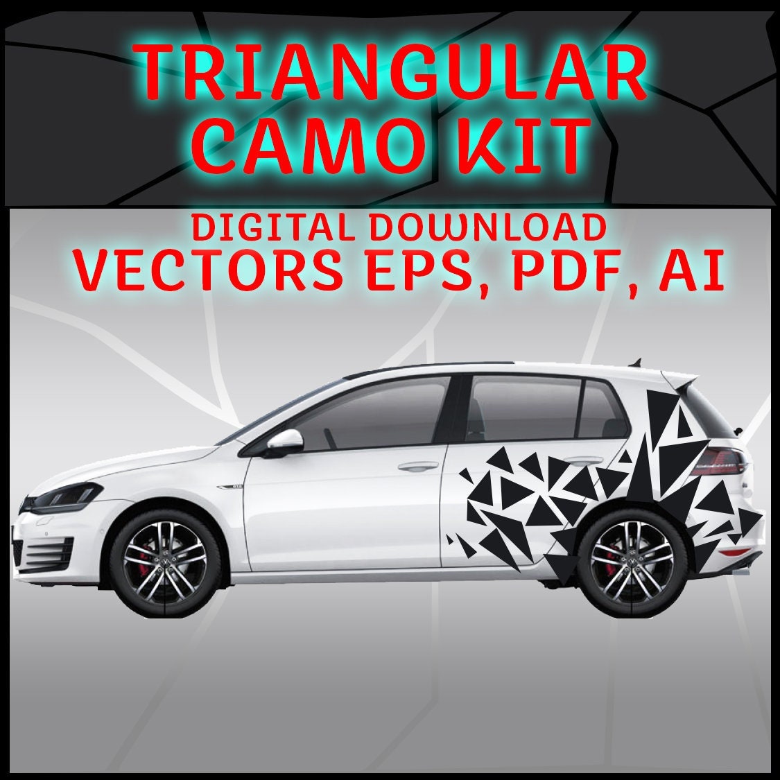 Vinyl Car Side Graphics Decal Universal Triangular Camo - Etsy