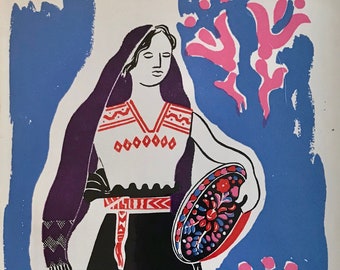 1947 CARLOS MÉRIDA LITHOGRAPH Mexico South America Carnaval Costume ...