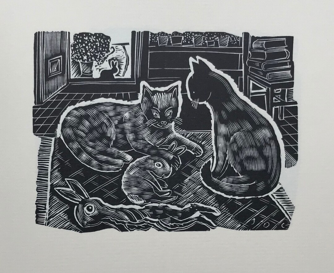 John O'connor CATS Original Woodcut Engraving Whittington Press Limited ...