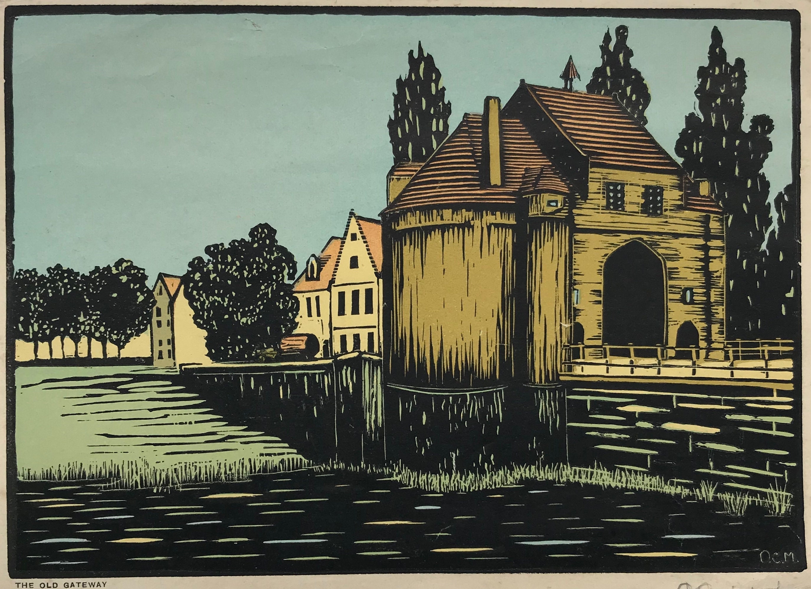 Silkscreen 'the Old Gateway' Signed in Pencil by O.c.mitchell C.6.5x4 ...