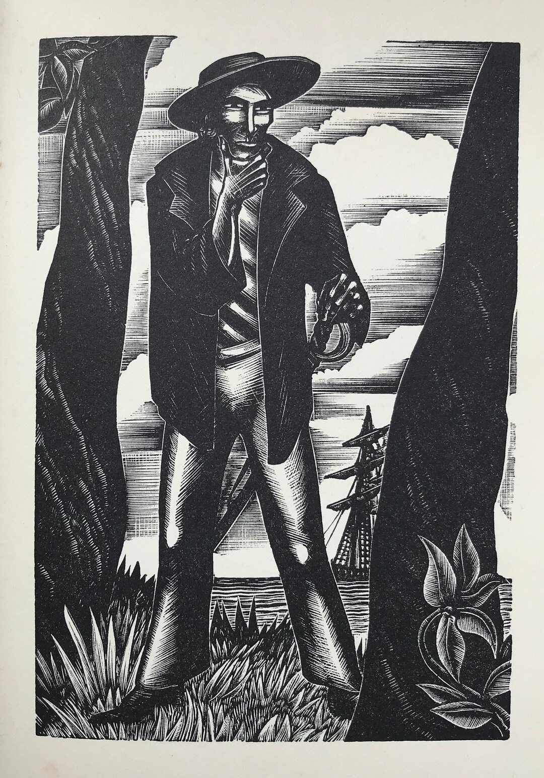 1930 LYND WARD Original Woodcut for 'mad Man's Drum' Jonathan Cape ...
