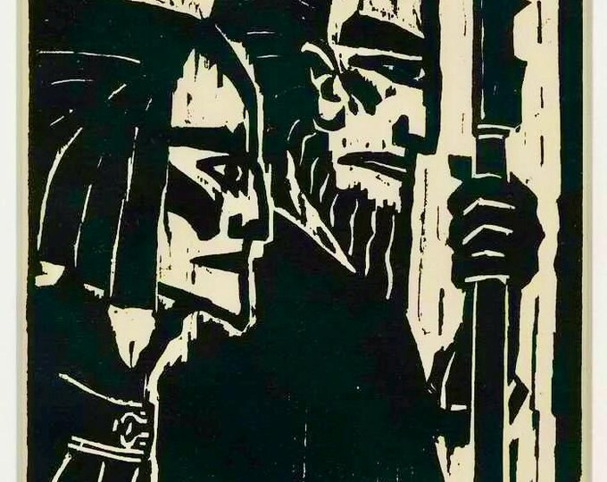 1947 EMIL NOLDE Wood Engraving Print 'ziehende Krieger' 11.25x8ins. - Etsy