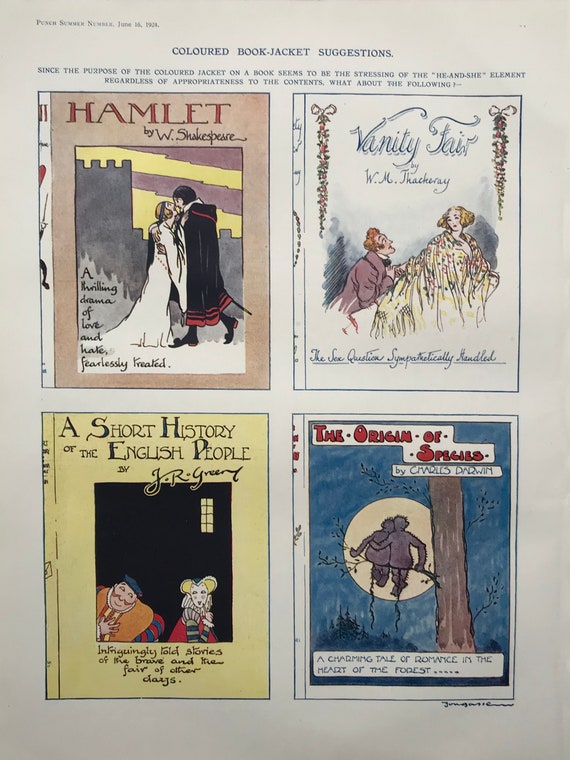 1924 FOUGASSE Colour Illustration for PUNCH MAGAZINE 'book | Etsy