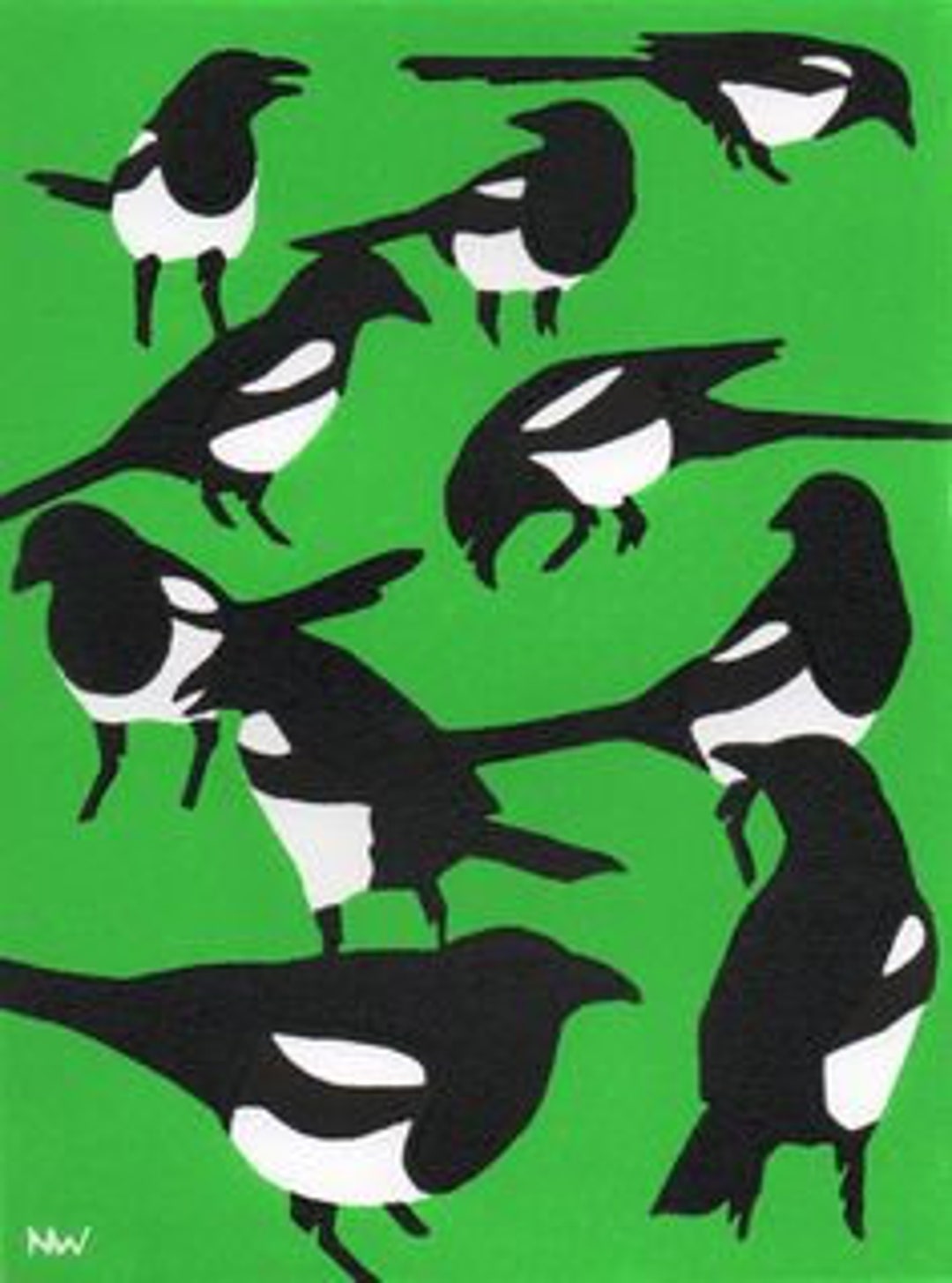 NICK WONHAM '10 MAGPIES' Ltd Edition of 160. Incline Press. Sheet Size ...