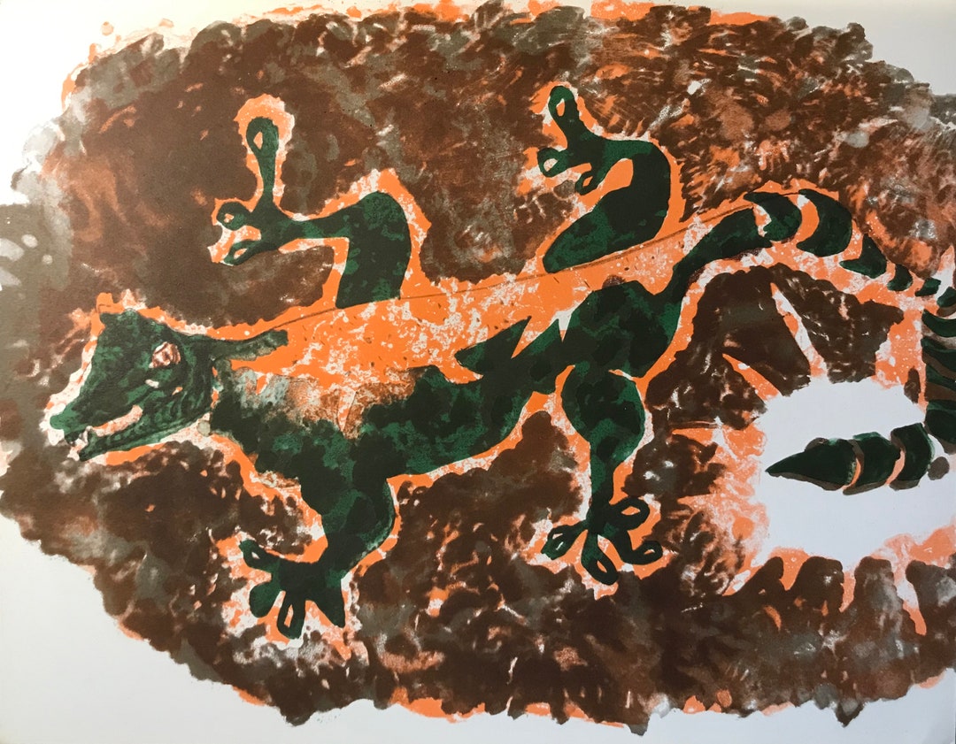 1958 JEAN LURÇAT LITHOGRAPH 'salamandre' From 'le Domaine' (1957 ...