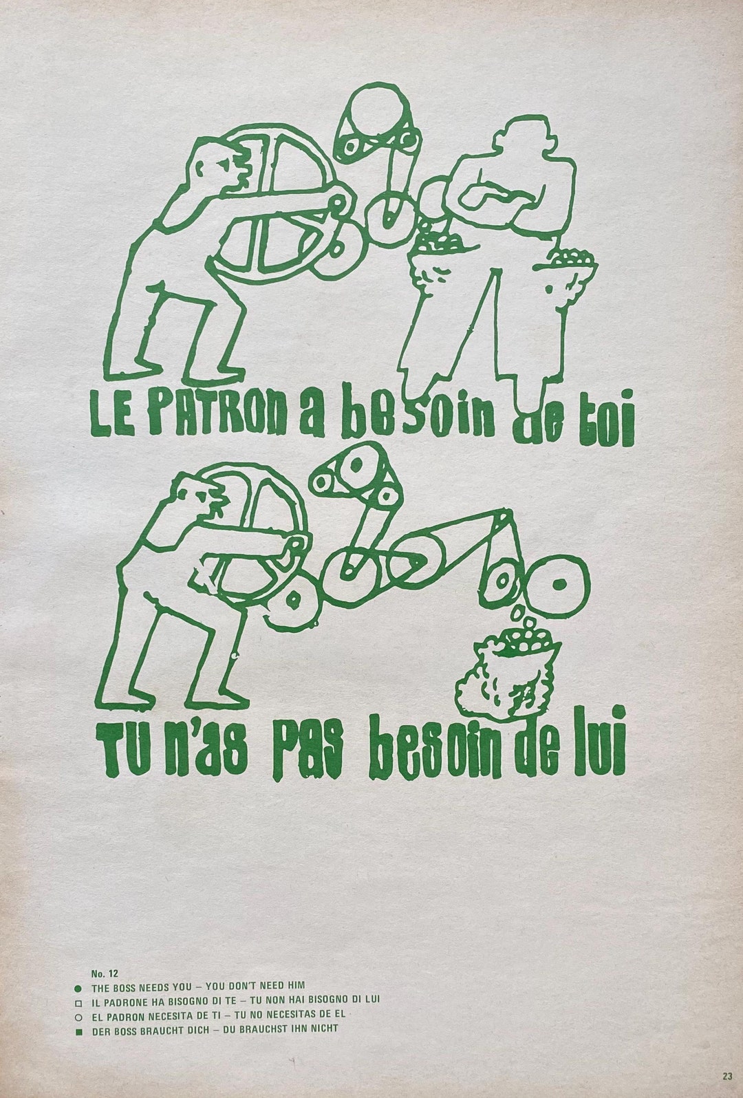 1969 MAY 1968 Paris Revolutionary Poster Atelier Populaire C.16x11ins ...