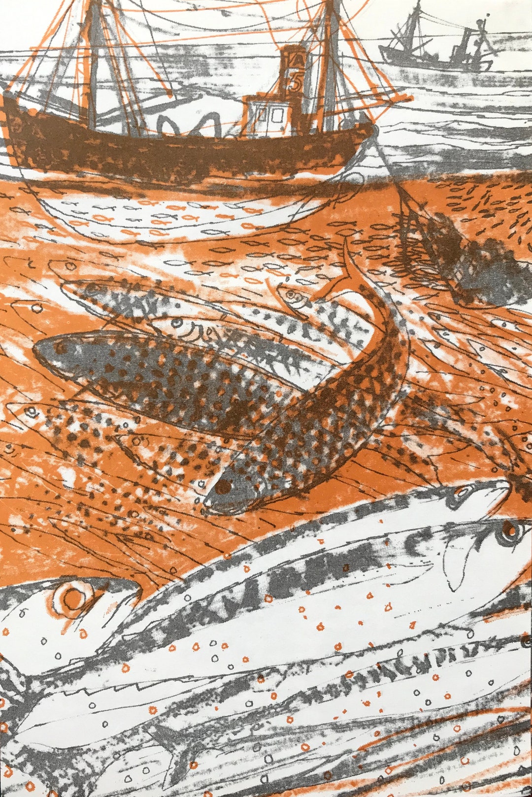 1969 Walter Hoyle Illustration for Women's Institute Recipe Book Fish ...
