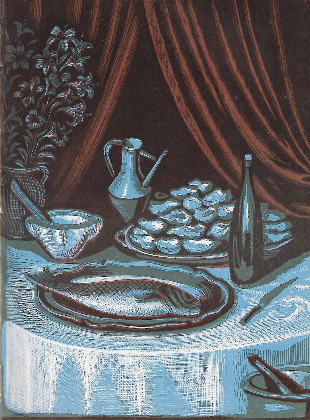 1938 D.galanis Colour Wood Engraving for Établissement Nicolas of Paris ...