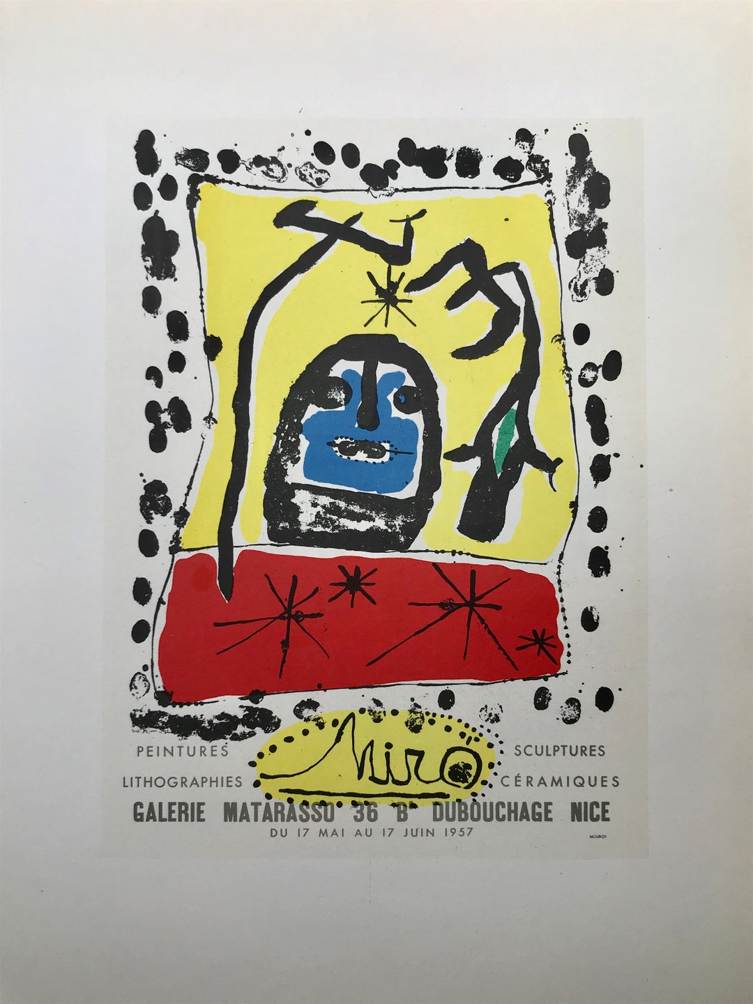 1959 JOAN MIRÓ LITHOGRAPH Matarasso Gallery Exhibition Nice (1957 ...