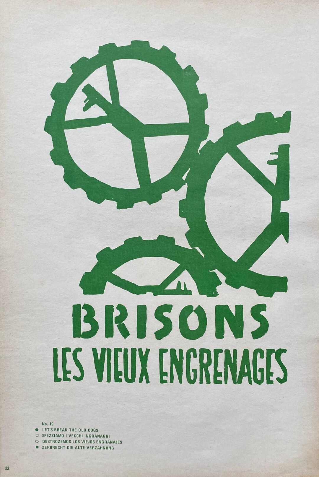 1969 MAY 1968 Paris Revolutionary Poster Atelier Populaire C.16x11ins ...