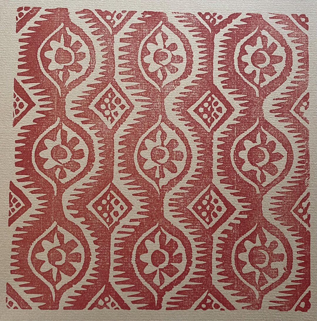PEGGY ANGUS Linocut of Tile Design Printed From Original Lino. Art for ...