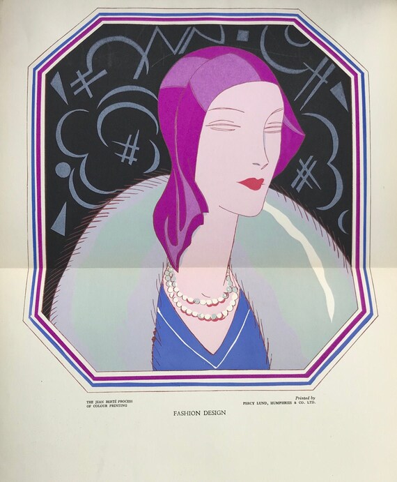 1931 ART DECO FASHION Plate Jean Berté Watercolour Printing - Etsy UK