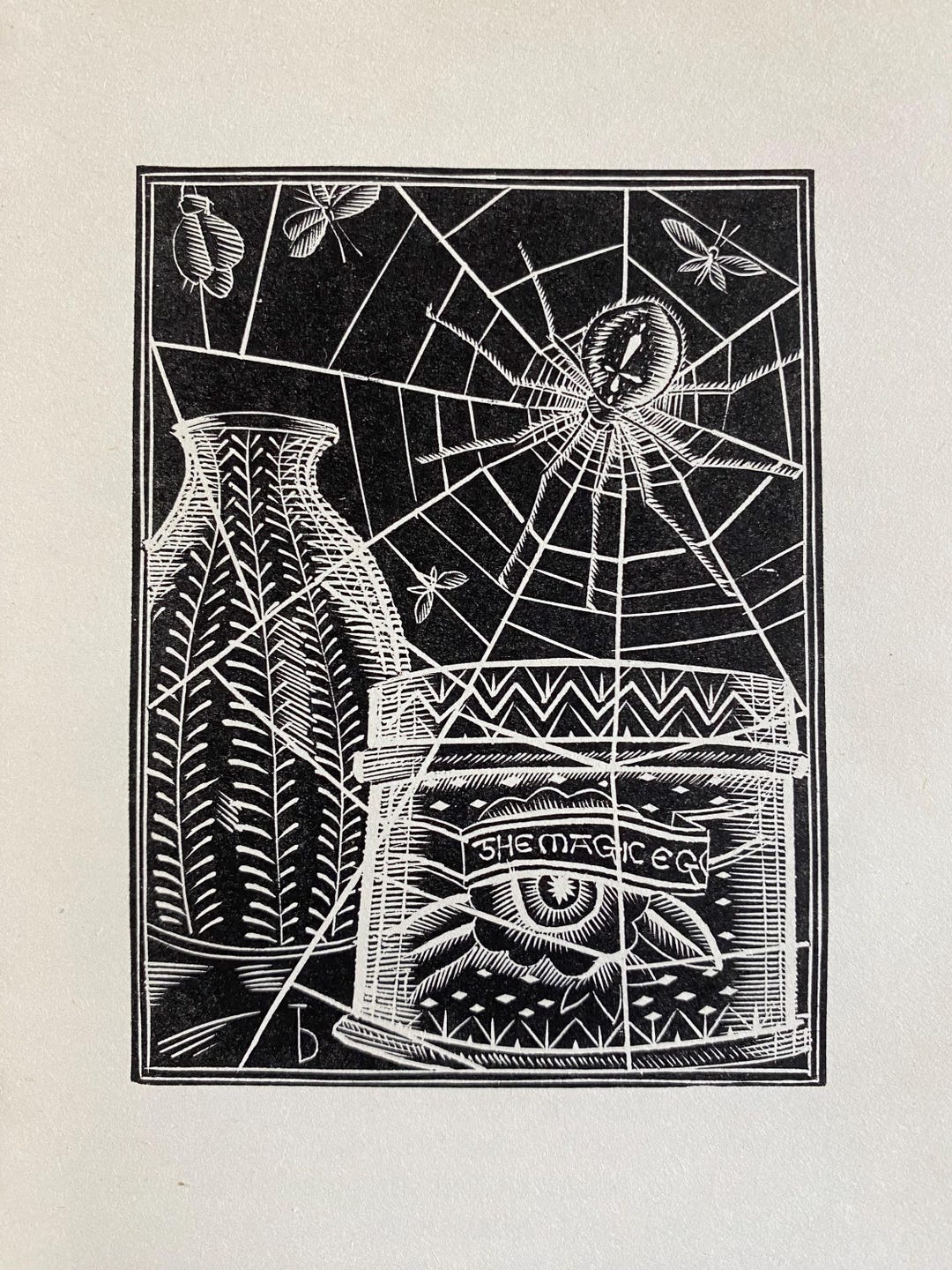 1925 ALAN BOLD Woodcut Print Spider Insects for 'broomsticks and Other ...