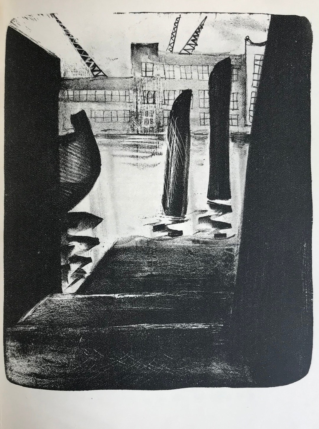 1932 PEARL BINDER Lithograph 'alderman's Steps, Wapping' LONDON'S East ...