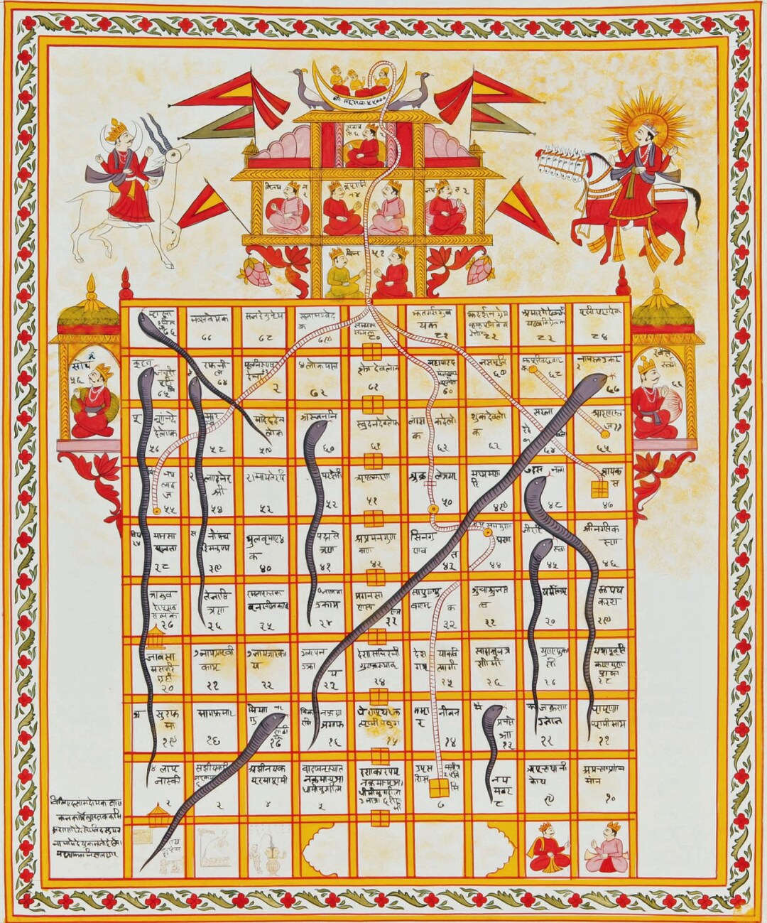 SNAKES AND LADDERS Vintage Game Board Print. A3 Poster. Sheet Size C ...