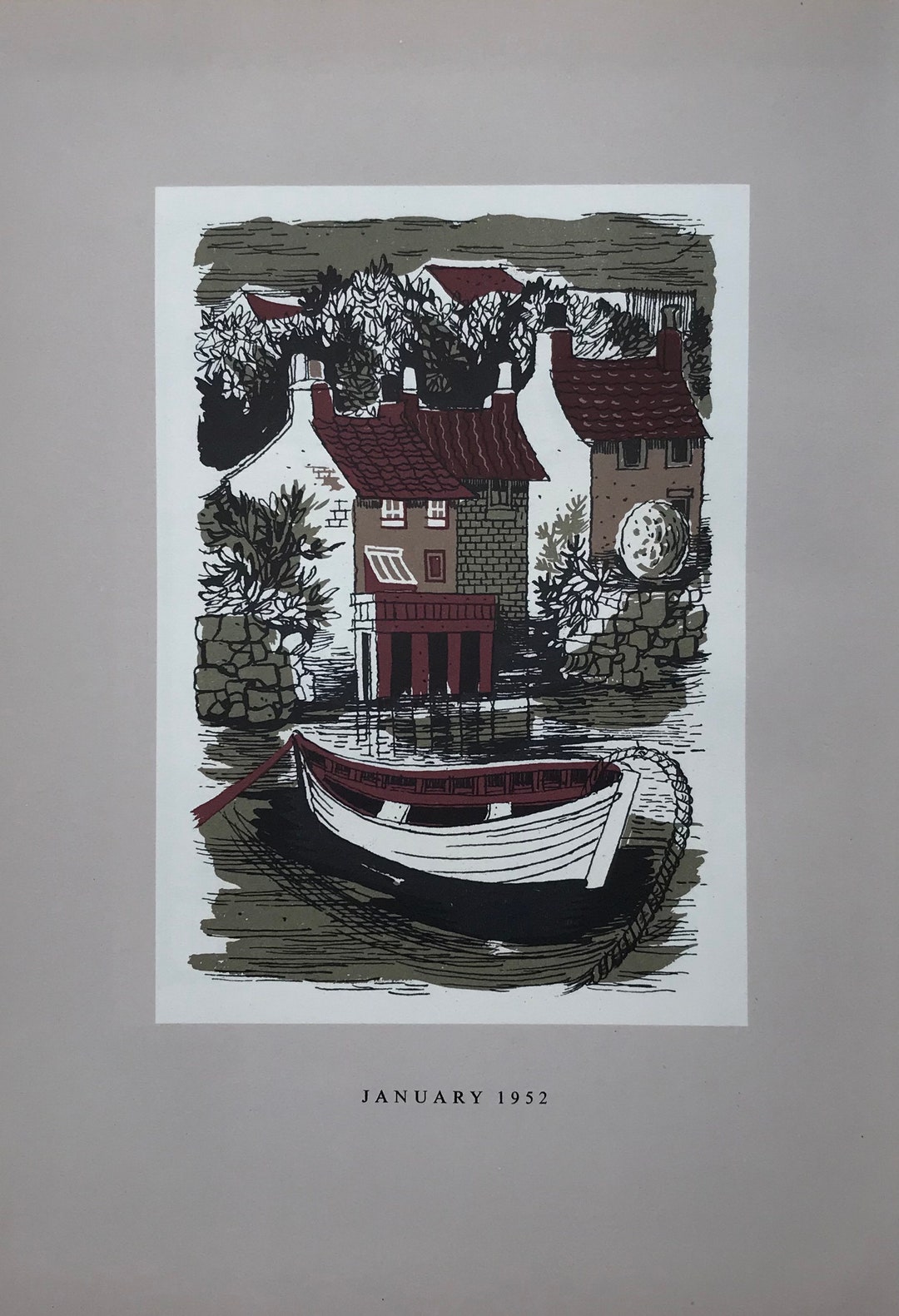 1953 DOREEN ROBERTS LITHOGRAPH Kynoch Press Diary and Notebook (1952 ...