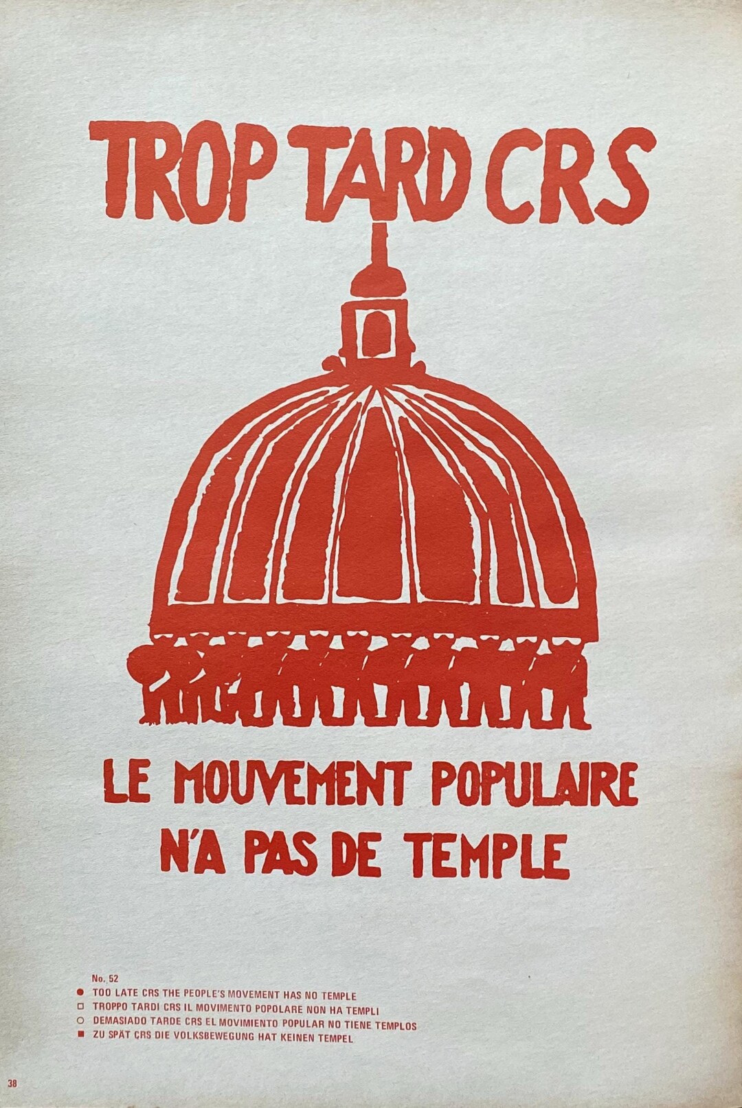 1969 MAY 1968 Paris Revolutionary Poster Atelier Populaire C.16x11ins ...