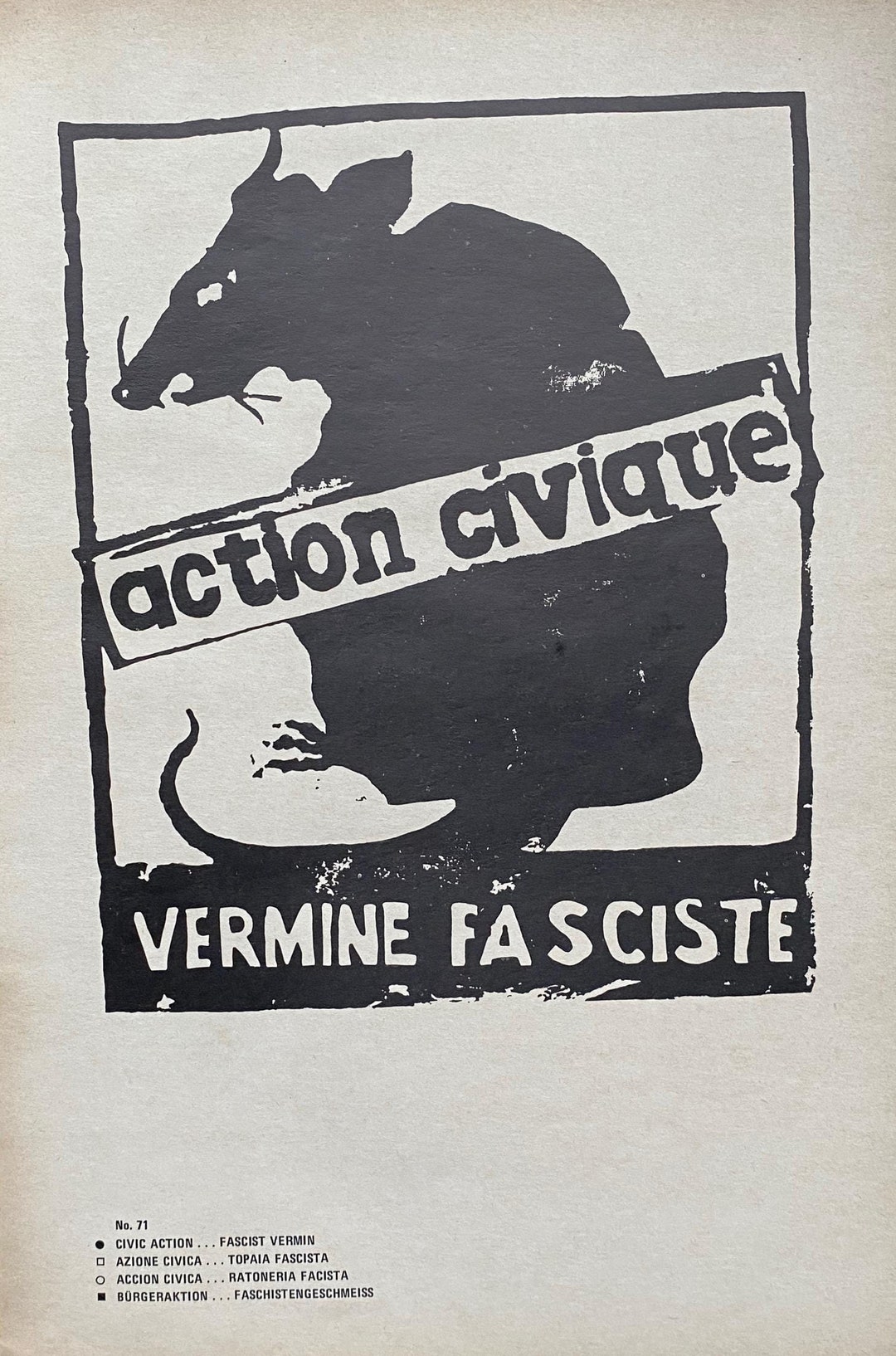 1969 MAY 1968 Paris Revolutionary Poster Atelier Populaire C.16x11ins ...