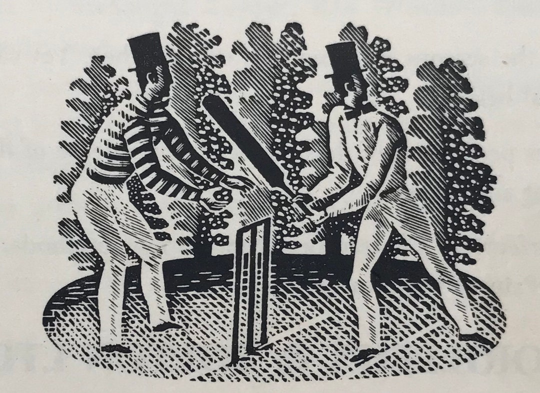 Eric Ravilious Woodcut Printed From 1938 Block. Wisden Cricket Almanack ...