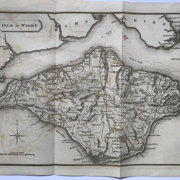 Antique Map of Channel - Etsy