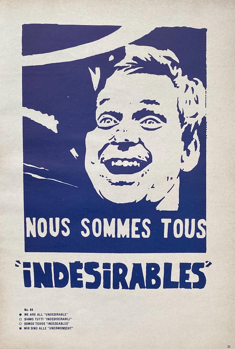1969 MAY 1968 Paris Revolutionary Poster Atelier Populaire C.16x11ins ...