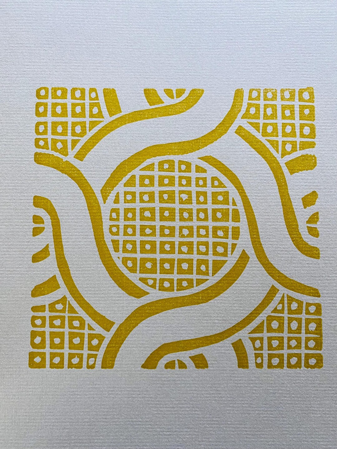 PEGGY ANGUS Linocut of Tile Design Printed From Original Lino. Art for ...