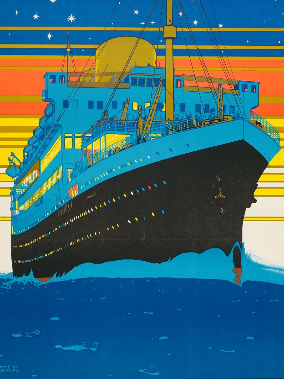 KENNETH D.SHOESMITH. Detail of Poster: 'south America by Royal Mail ...