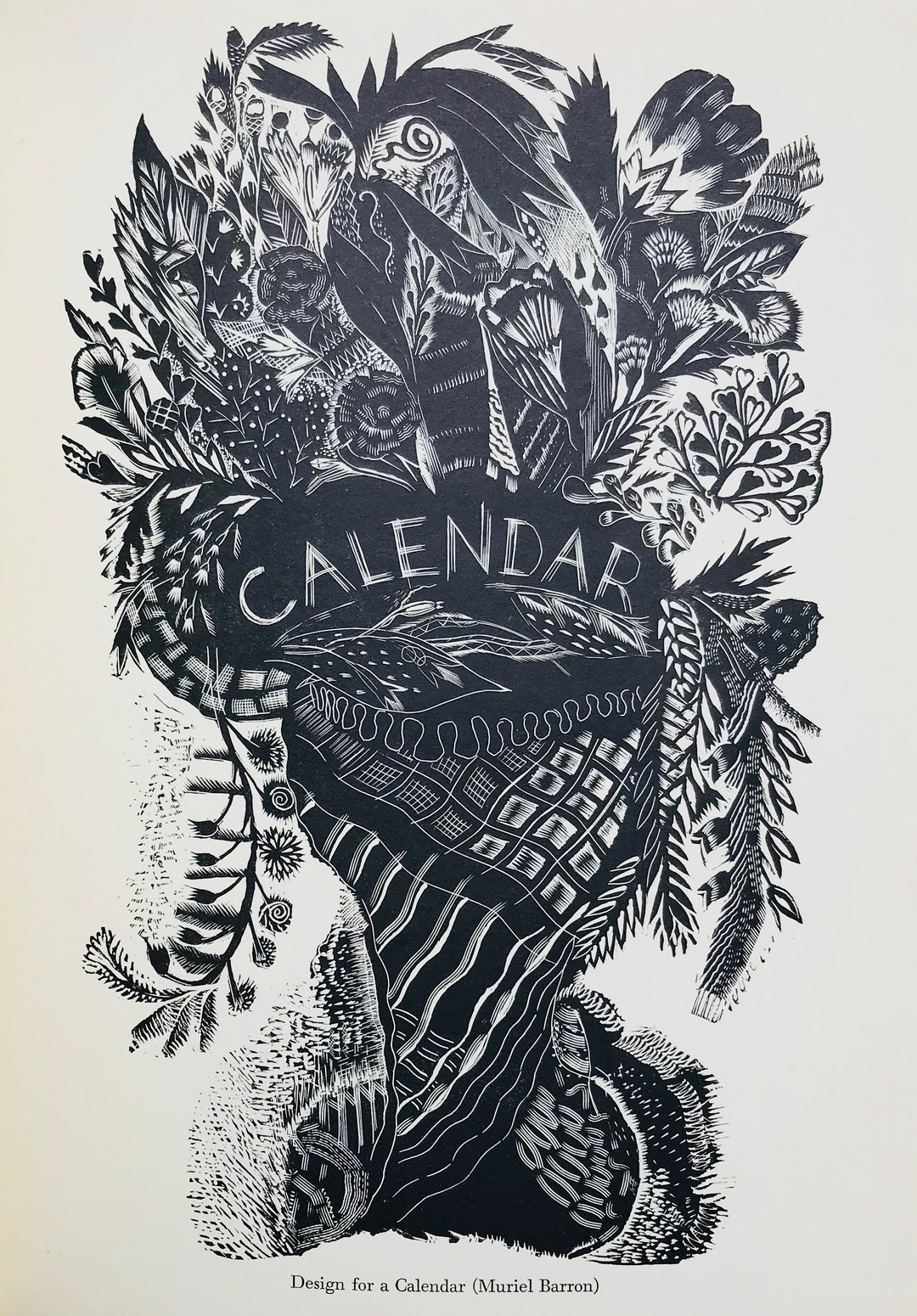 1936 ENID MARX Design for a Calendar Wood Engraving From the Original ...