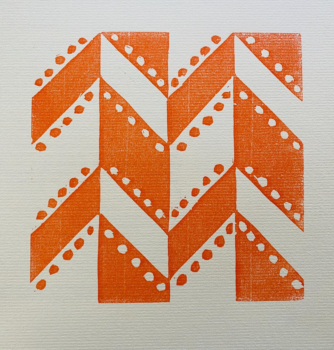 PEGGY ANGUS Linocut of Tile Design Printed From Original Lino. Art for ...