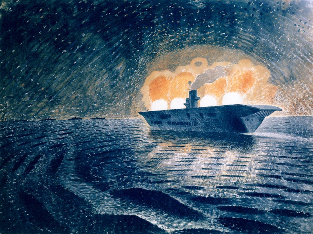 Ravilious, Eric (1903-1942) - HMS Ark Royal in Action No.1 1940 ...