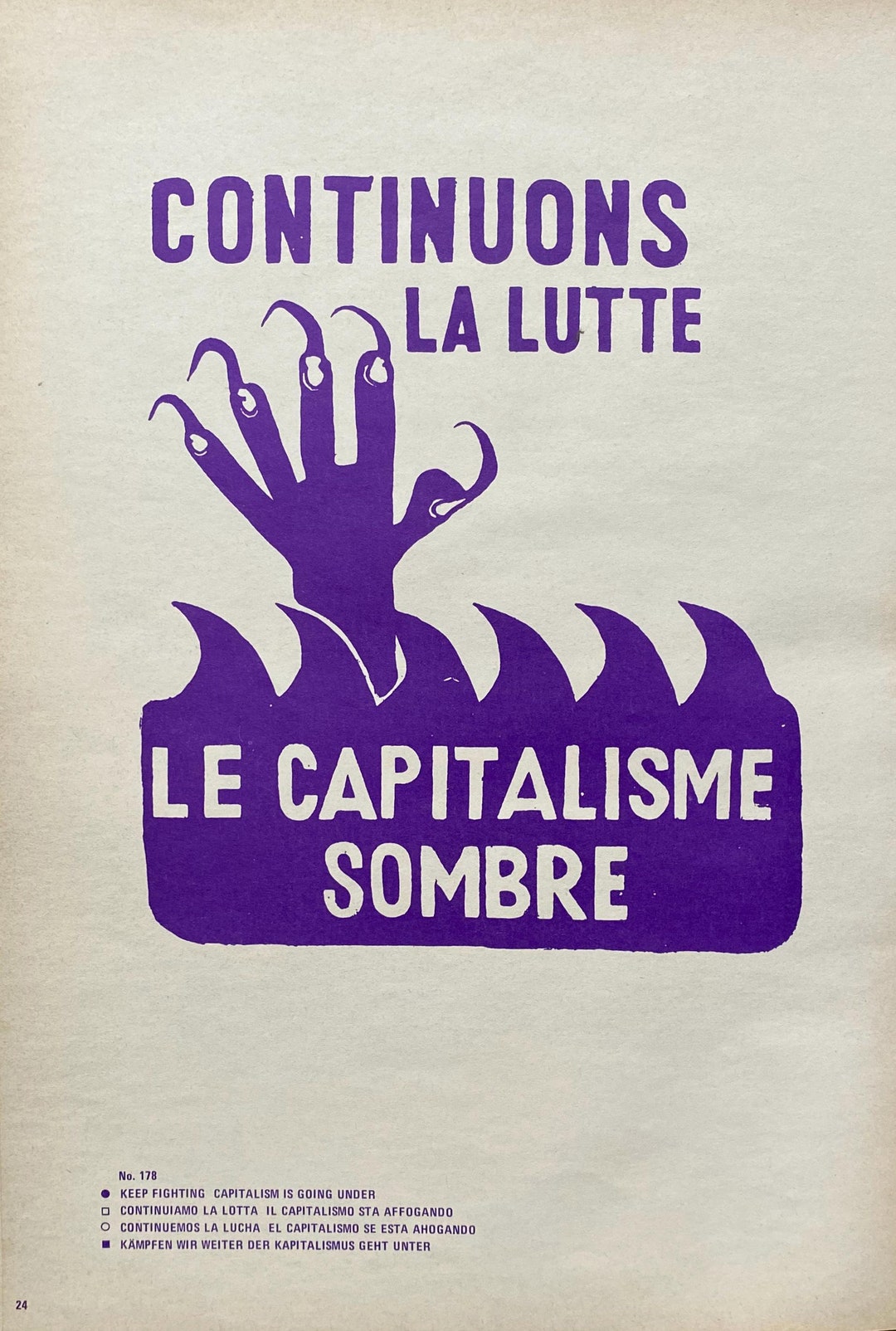 1969 MAY 1968 Paris Revolutionary Poster Atelier Populaire C.16x11ins ...