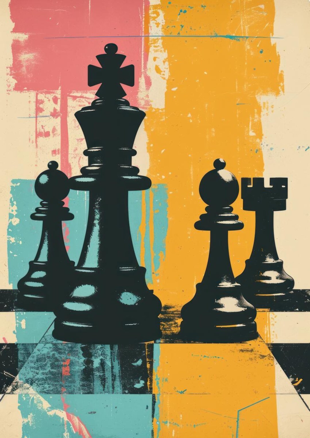 CHESS PIECES Print A3 Poster. Sheet Size C. 16.5x11.7ins. - Etsy
